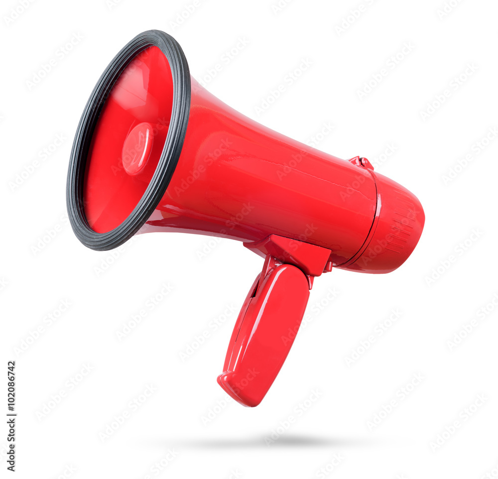 Fotografia do Stock: Red megaphone isolated on white background. File ...