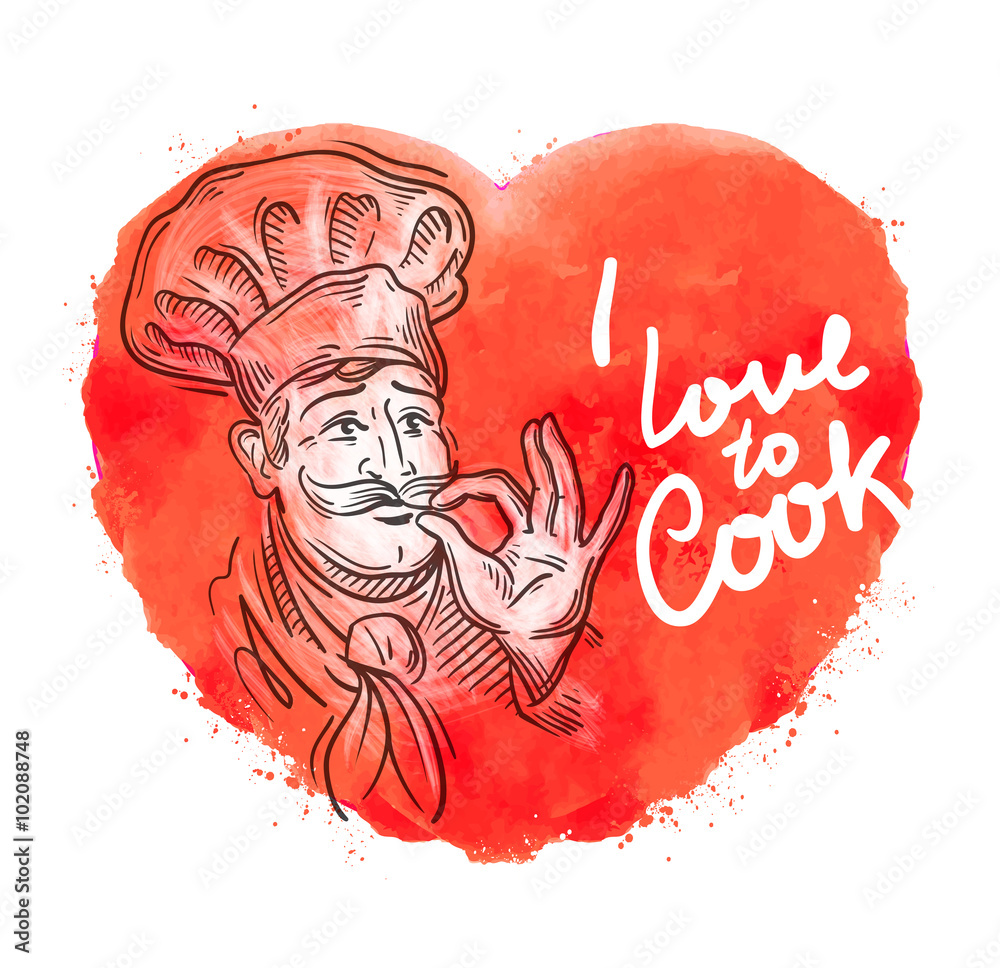 vector hand drawn cook, chef sketch and cooking, cuisine doodle Stock ...