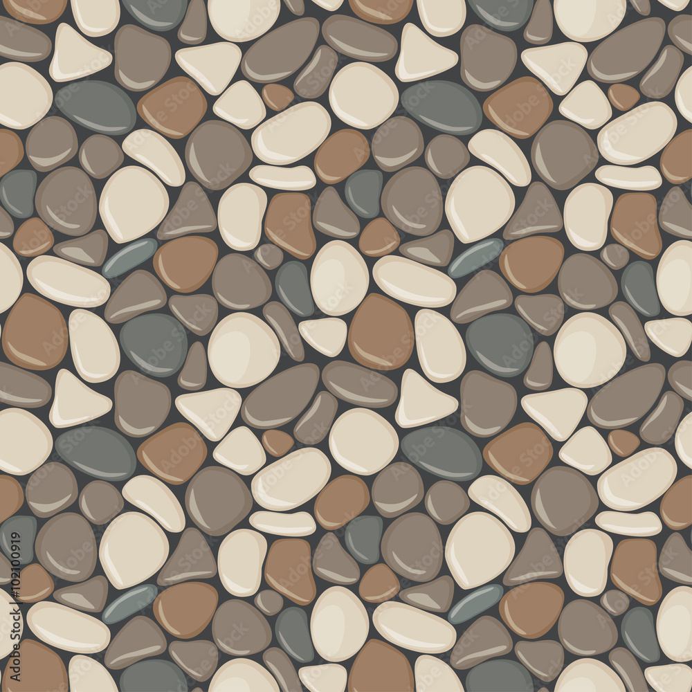 Stones seamless pattern. Vector seamless background with smooth pebble ...