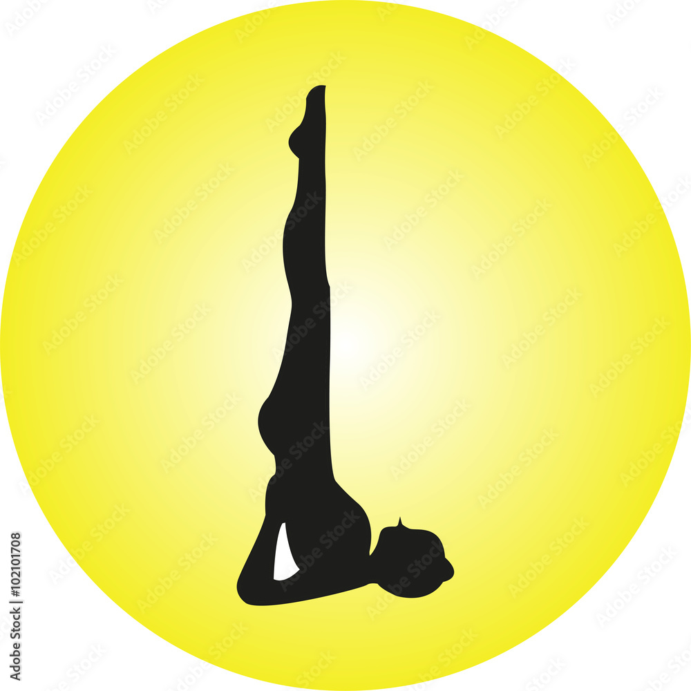 Pilates position (candle) silhouette vector, pilates posizione della ...