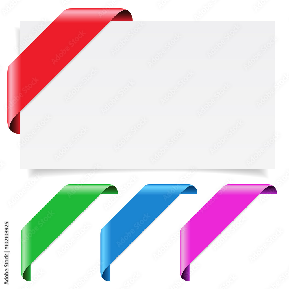 Corner Ribbon Design Set Collection Stock-Vektorgrafik | Adobe Stock