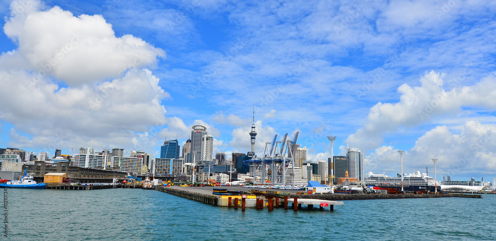 Auckland waterfront skyline - New Zealand Stock Photo | Adobe Stock