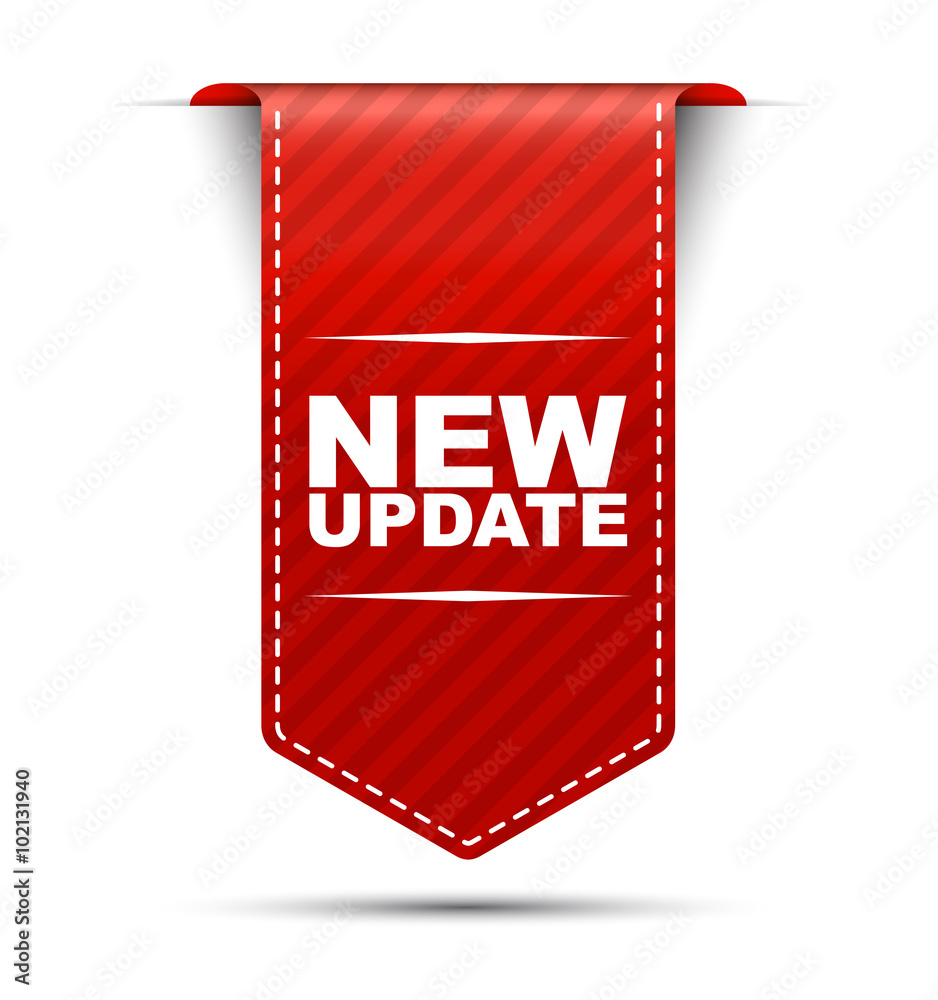 red vector banner design new update Stock Vector | Adobe Stock