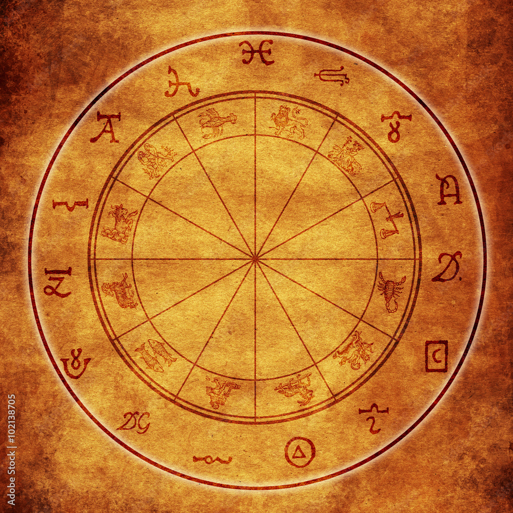 chart with zodiac signs and alchemy symbols Stock Illustration | Adobe ...