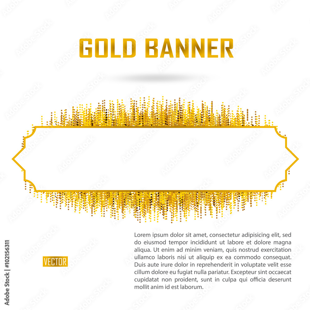Gold vector banner on white background. Stock Vector | Adobe Stock