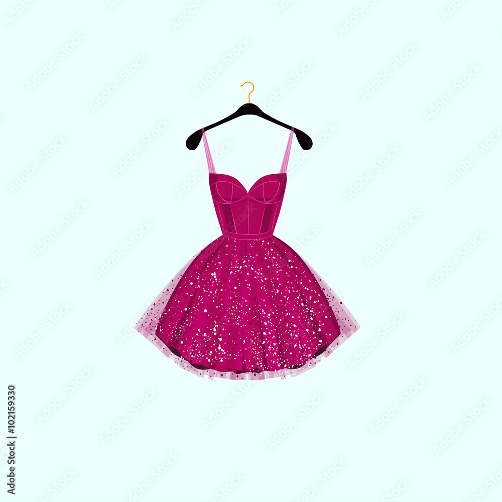 Fancy party dress. Vector illustration Stock Vector | Adobe Stock