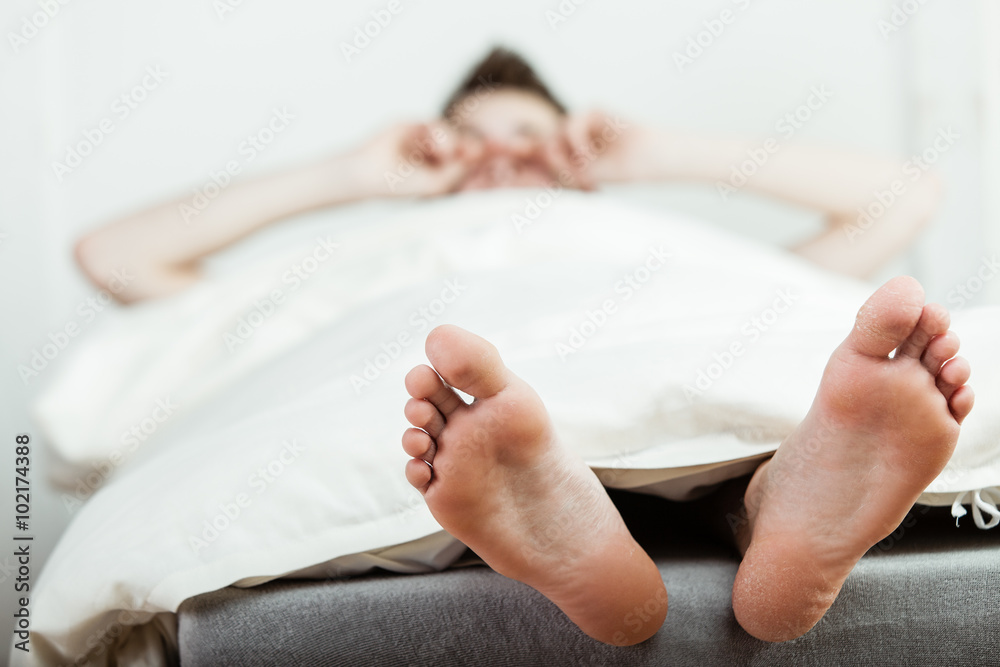 Young boy waking up in the morning Stock Photo | Adobe Stock