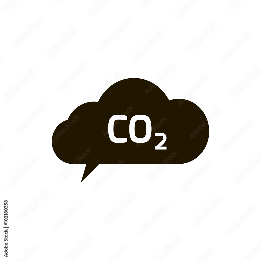 co2 emissions icon cloud vector flat, carbon dioxide emits symbol Stock Vector | Adobe Stock