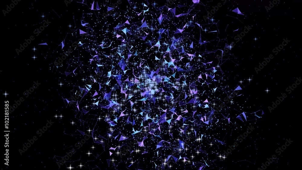 3d abstract shatter geometric triangular polygon glass particle with ...