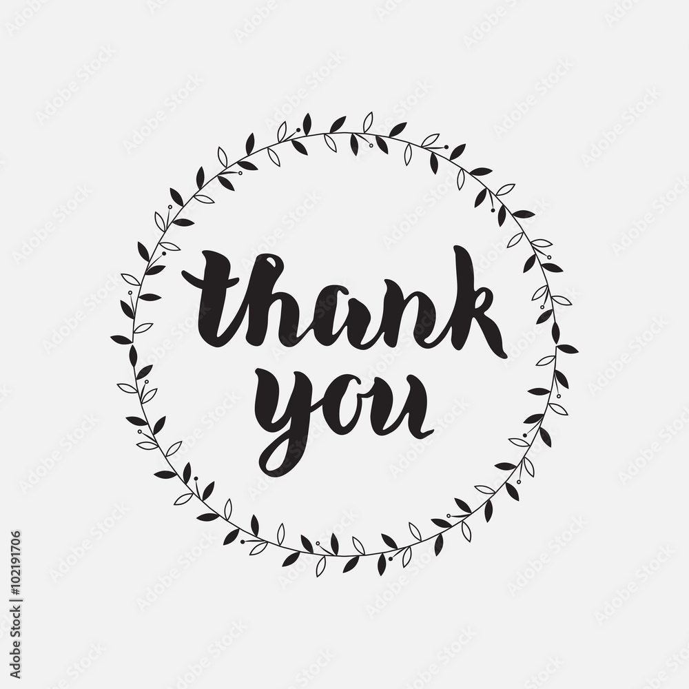 Thank You hand written lettering greeting card Stock Vector | Adobe Stock