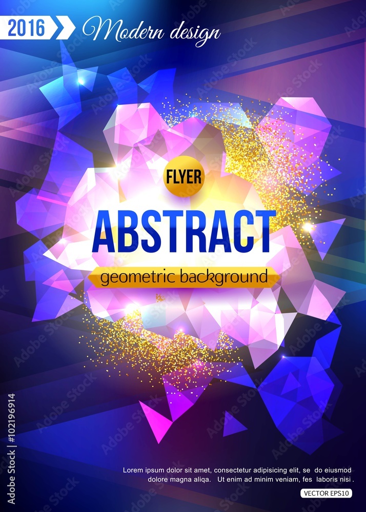 Geometric Background, template for creating Modern Flyer, Brochure ...