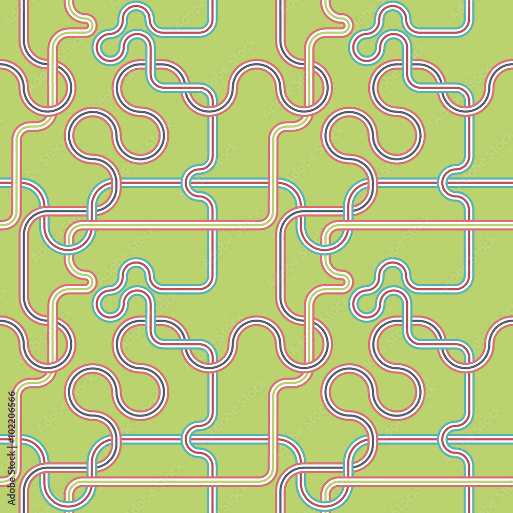 Maze background / Crazy maze like seamless line art track vector ...