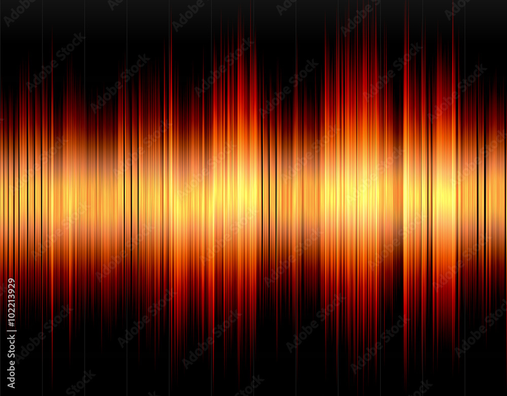 Orange abstract digital sound wave on a black background. ilustración ...