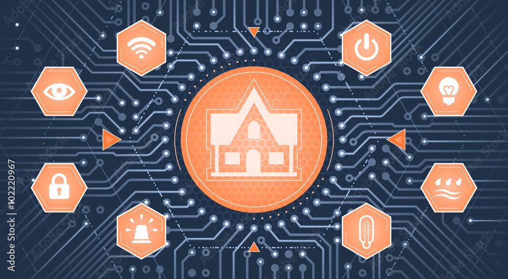 Smart House Concept. Infographical/presentational template as graphic ...