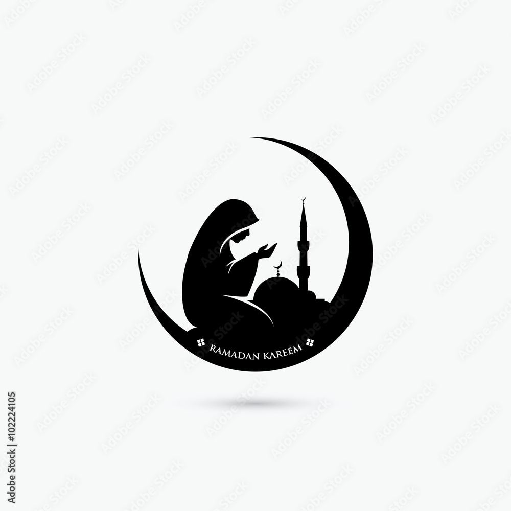 Muslim woman praying symbol Stock Vector | Adobe Stock