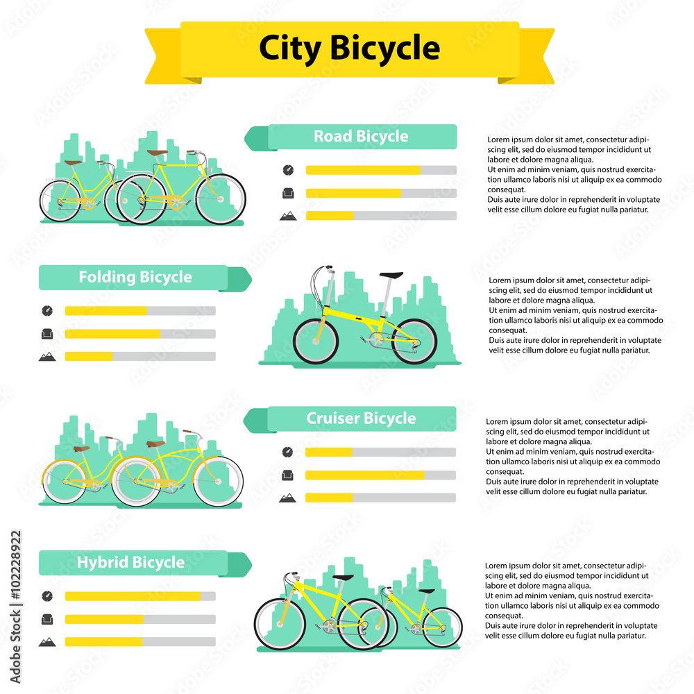 bicycle infographics types of bicycles Stock Vector | Adobe Stock