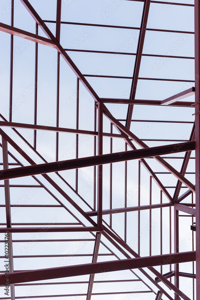 structural steel beam on roof of building residential Stock Photo ...