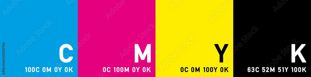 ภาพประกอบสต็อก cmyk12 CyanMagentaYellowKey - cmyk cubes with text ...