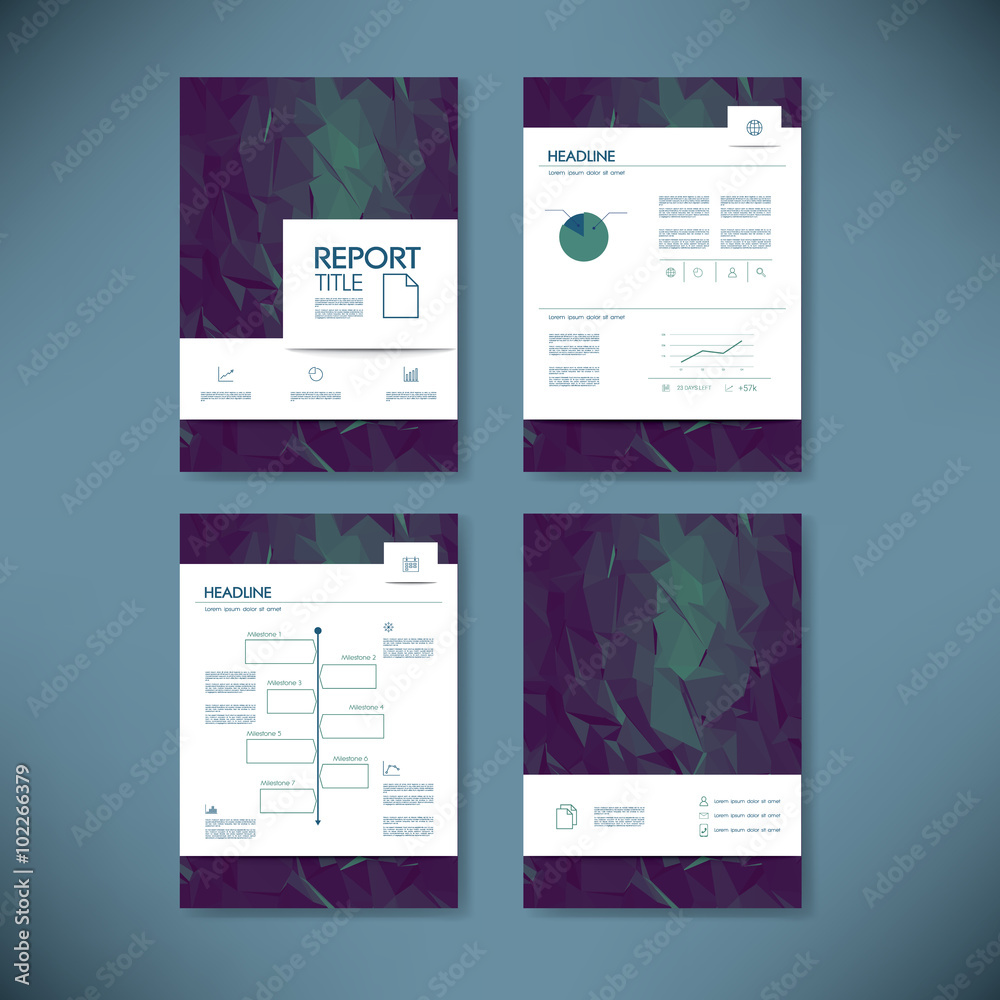 Business annual report template infographics data analysis layout for ...