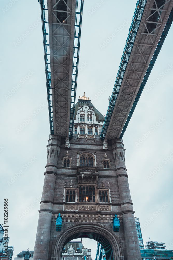 Tower Bridge London architectural tower detail Stock Photo | Adobe Stock