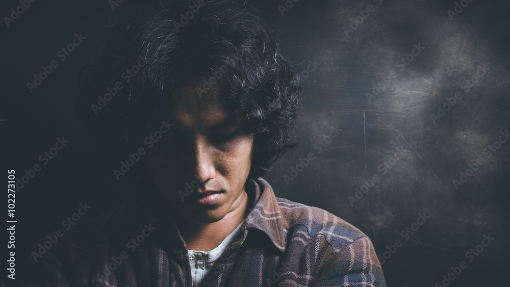 Fear, sadness, abuse and addiction Stock Photo | Adobe Stock