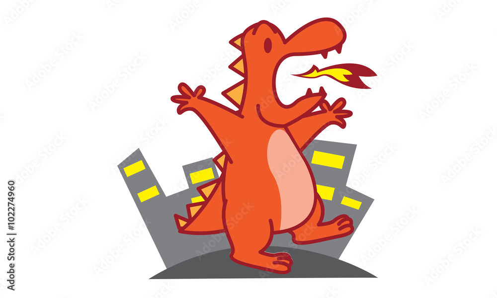 Godzilla Stock Vector | Adobe Stock