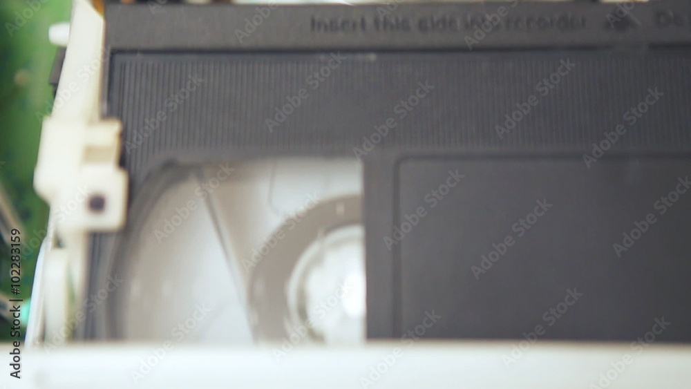 VHS VCR mechanism work, the sequence of angles Stock-Video | Adobe Stock
