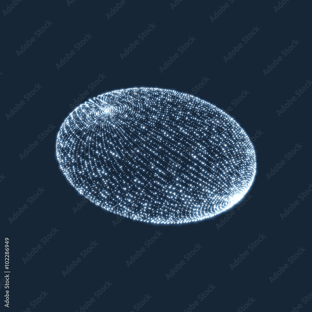 The Ellipsoid Consisting Of Points Connection Structure Wireframe