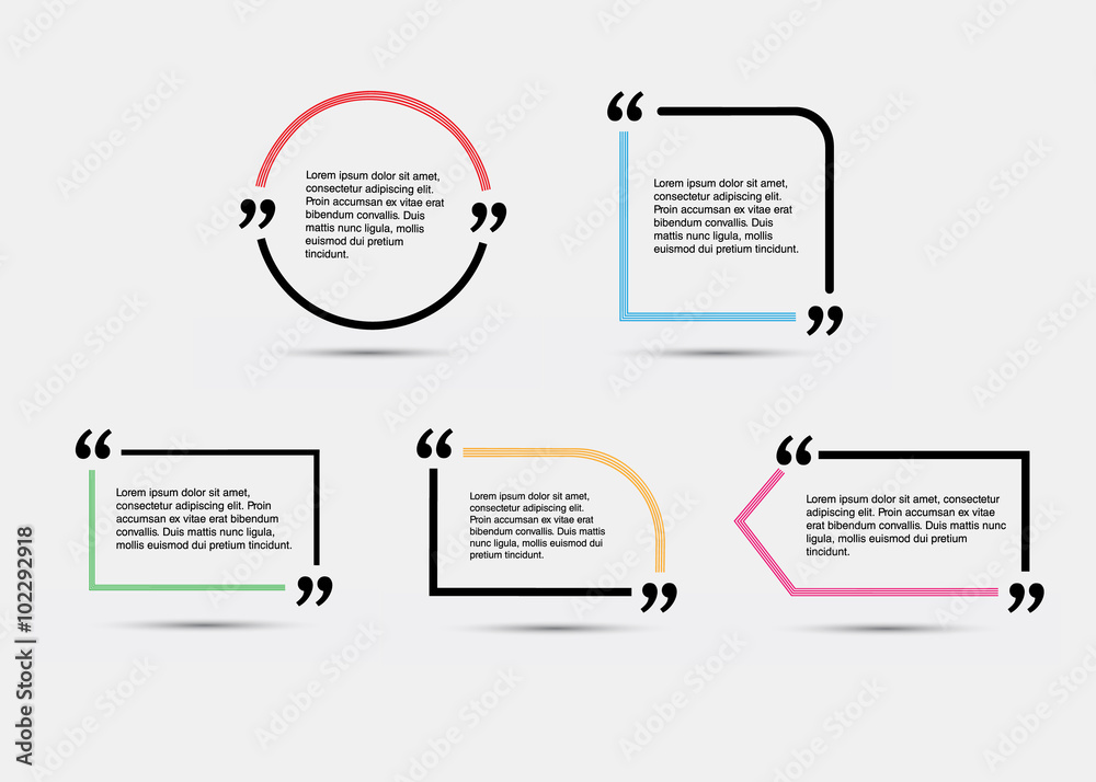 Quote blank template. Template vector eps 10 set. Empty quote bubble ...