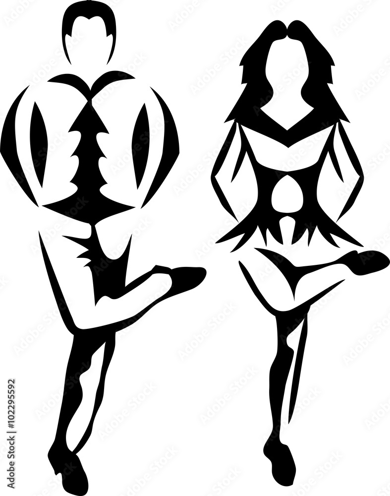 irish dance - stylized illustration Stock Vector | Adobe Stock
