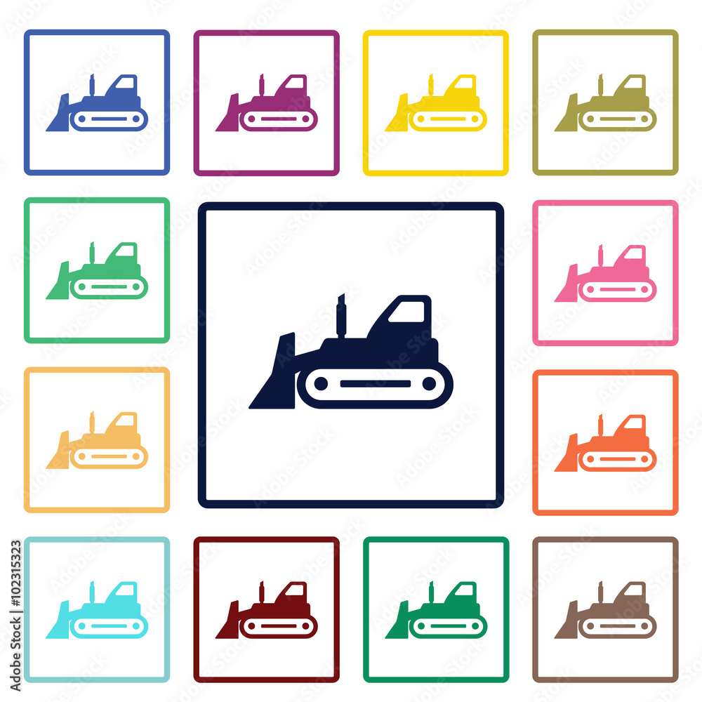 bulldozer icon Stock Vector | Adobe Stock