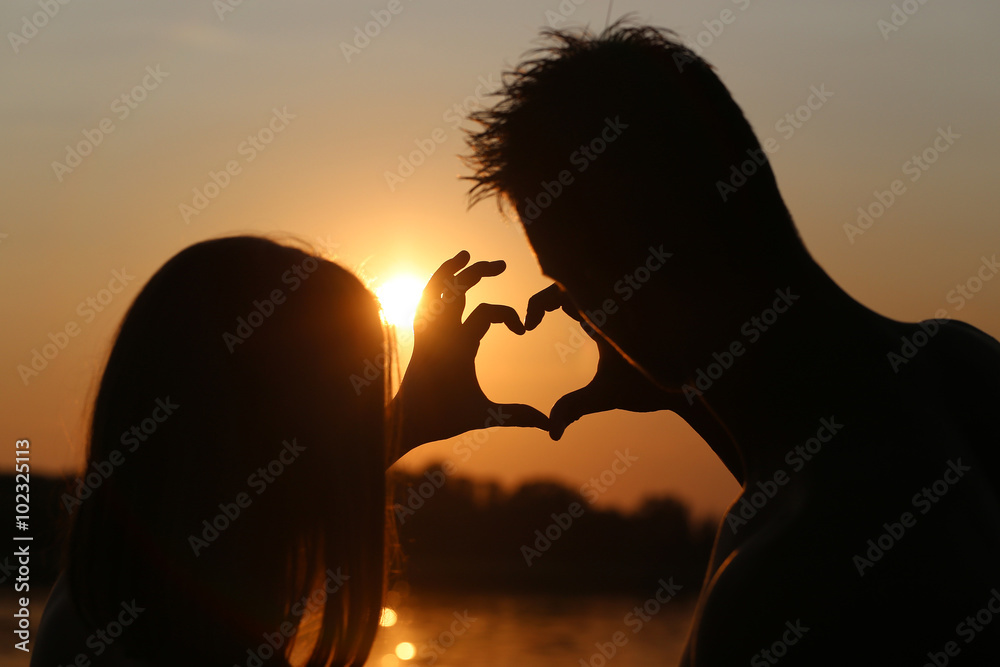 Sunset Boy And Girl Beach Love Stock Photo | Adobe Stock