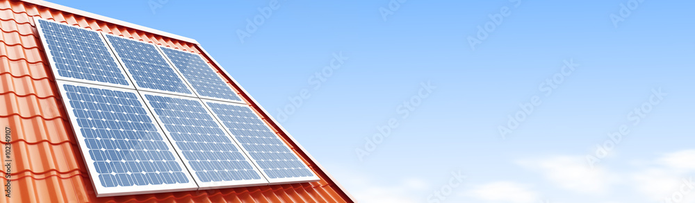 roof solar panels 3d Illustrations on a white background Stock ...