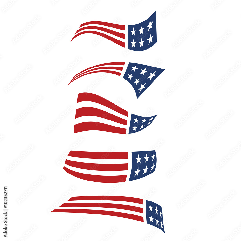 American flying flag logos. Vector design Stock Vector | Adobe Stock