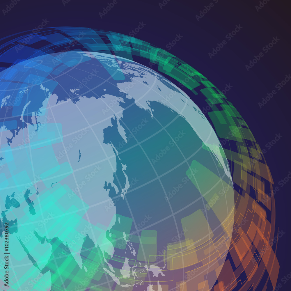 globe and world map, abstract image, vector illustration Stock Vector ...