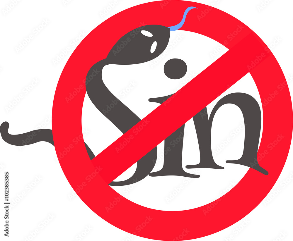 No sin allowed sign Stock Vector | Adobe Stock