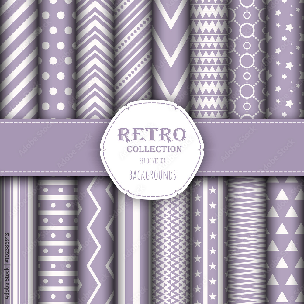 Collection of seamless patterns for wallpapers, pattern fills, web ...