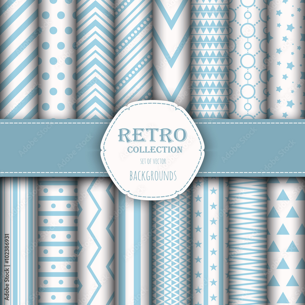 Collection of seamless patterns for wallpapers, pattern fills, web ...