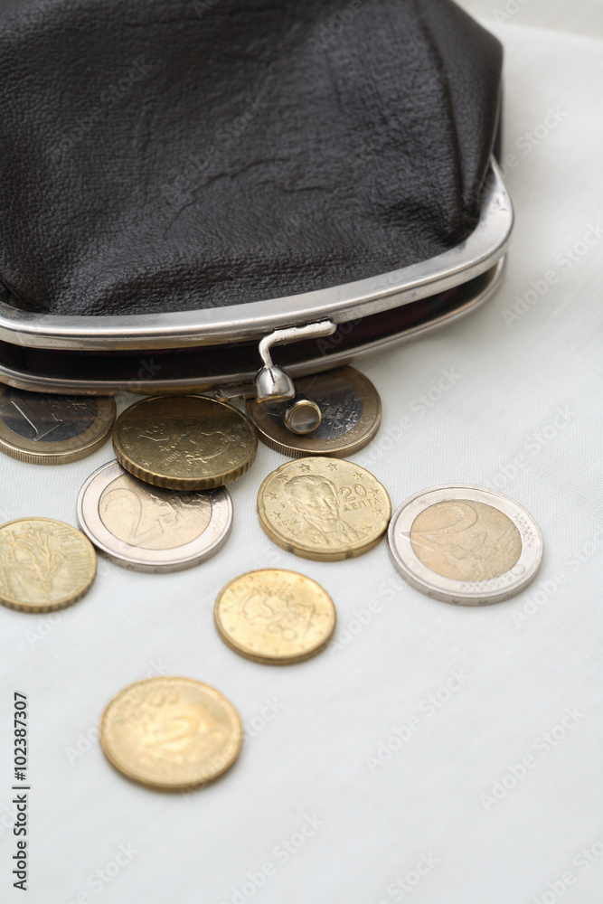 Wallet And Coins Stock Photo | Adobe Stock