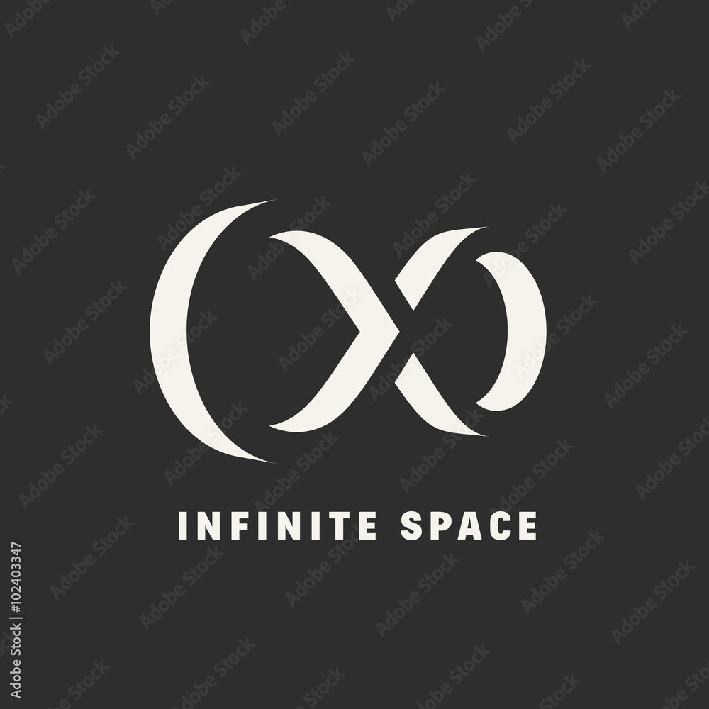 Negative Space Abstract Vector Infinity Sign, Symbol or Logo Template ...