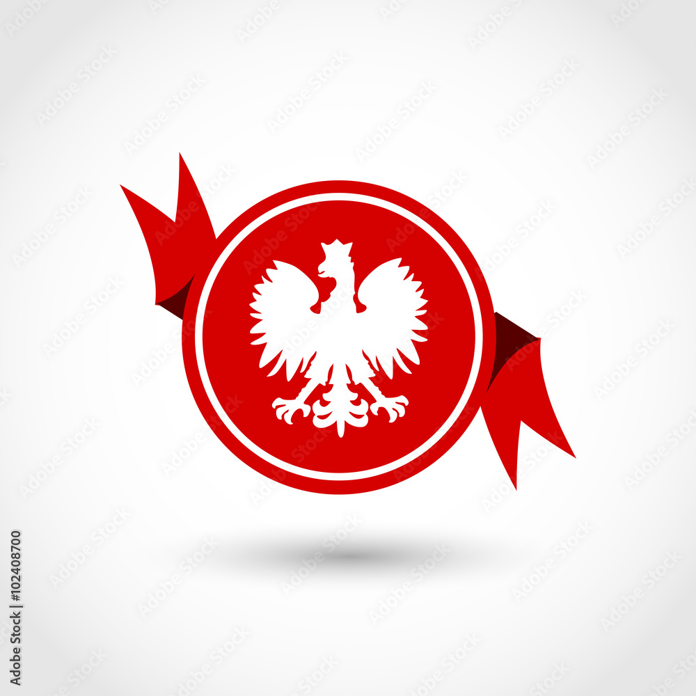 Badge with Polish Eagle vector Stock Vector | Adobe Stock