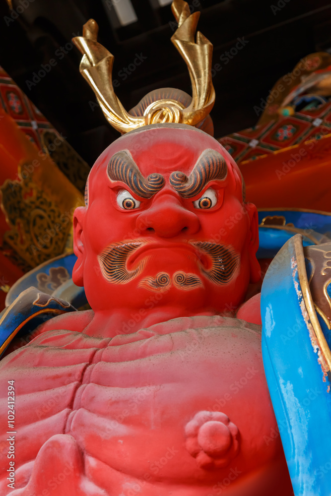 Nio at Niomon Gate at Taiyuinbyo Shrine in Nikko, Japan Stock Photo ...
