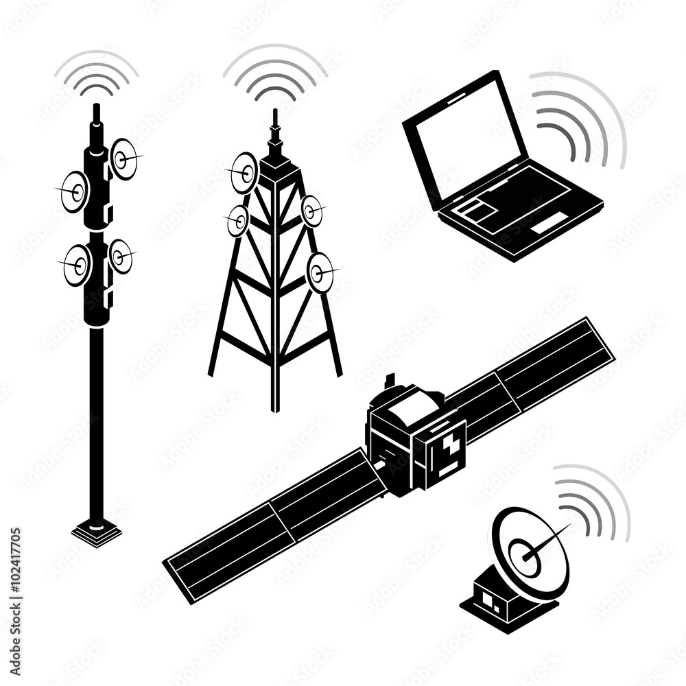 Vector Illustration icons for modern communication. Communications ...