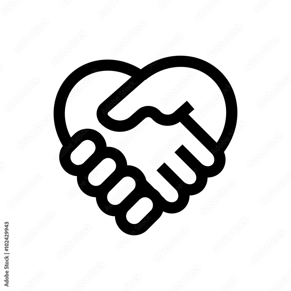 Hand shake line icon. Stock Vector | Adobe Stock