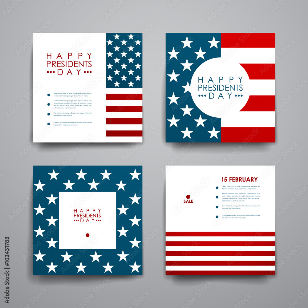 Set of modern design banner template in Presidents Day style Stock ...