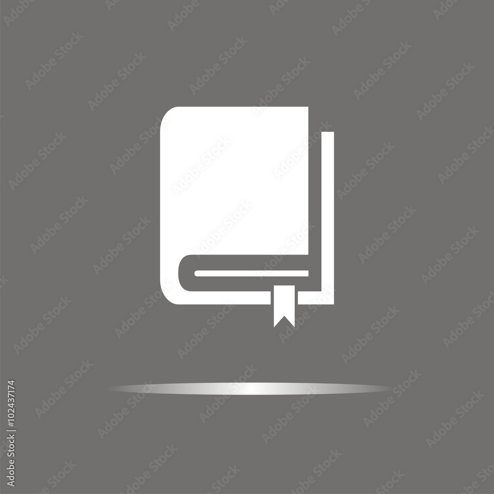 Icono de un libro cerrado sobre fondos oscuro. Ilustración vectorial ...