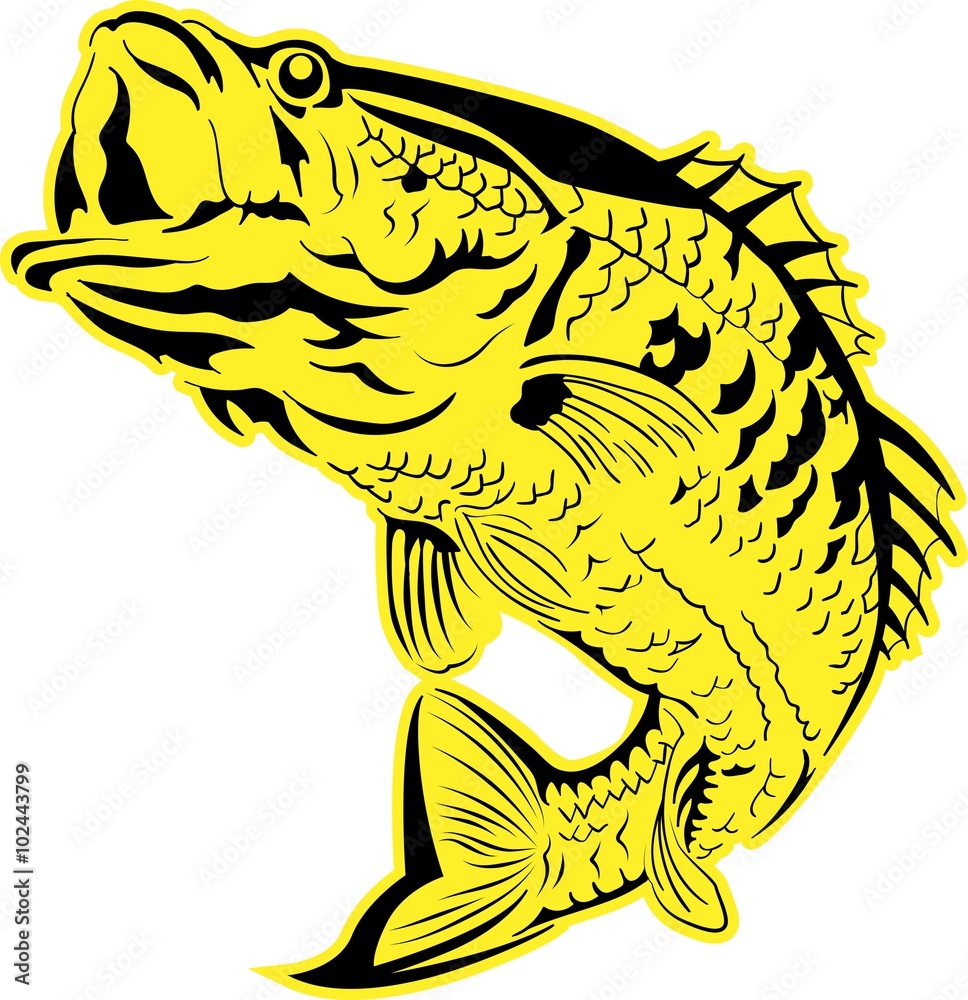 Fish jumping vector Stock Vector | Adobe Stock