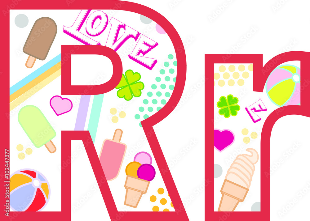 Litera R, alfabet, lato Stock-Vektorgrafik | Adobe Stock