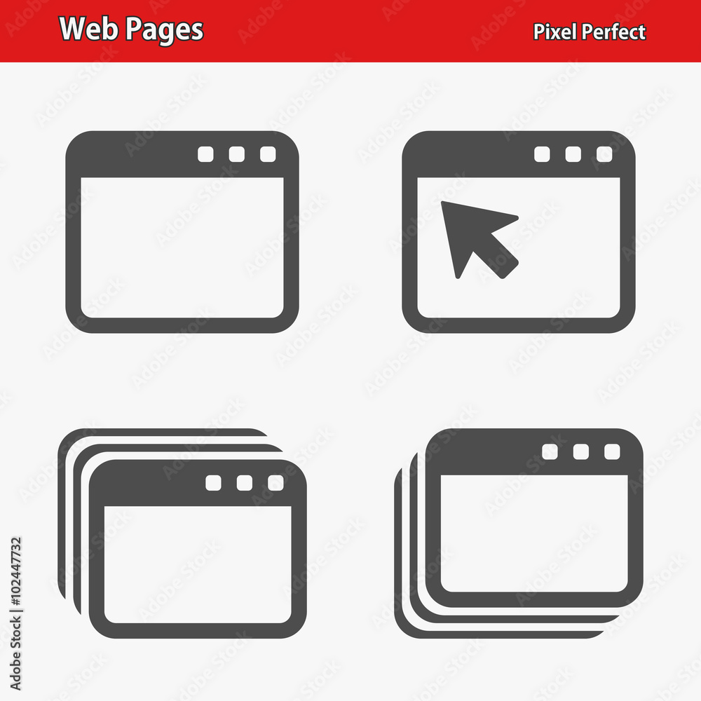 Web Pages Icons. Professional, pixel perfect icons optimized for both ...