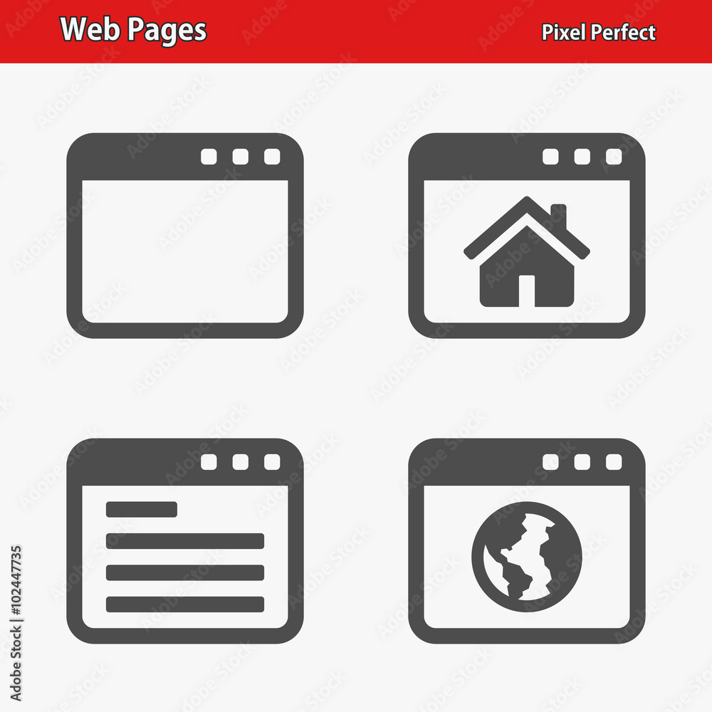 Web Pages Icons. Professional, pixel perfect icons optimized for both ...